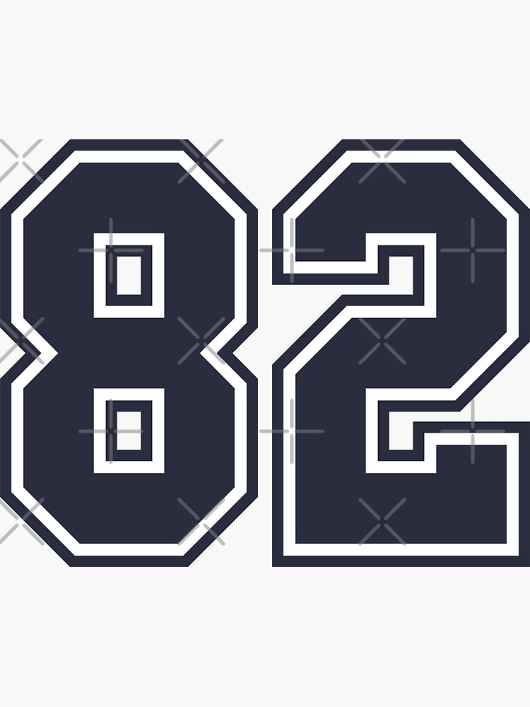 "82 Sports Number Eighty-Two" Sticker for Sale by HelloFromAja | Redbubble