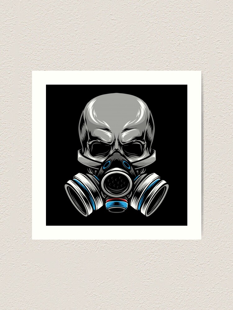 "Human Skull with Gas Mask" Art Print by Anshul18 | Redbubble