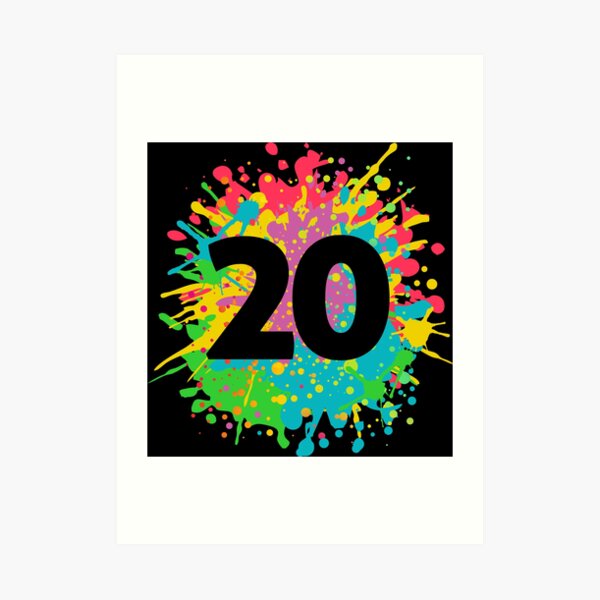 20th Birthday Number 20 In Paint Splashes Team Event Design Art 20th-birthday-number-20-in-paint-splashes-team-event-design-art