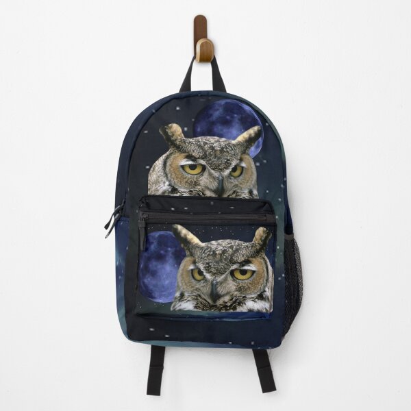 "Owl and Blue Moon" Backpack for Sale by ErikaKaisersot | Redbubble