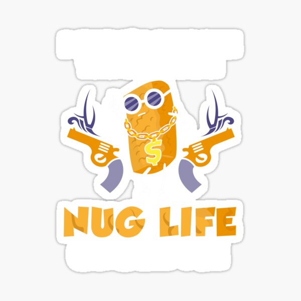 "Funny Nugget, Nug Life, Chicken Nugget print" Sticker by Lisbob ...