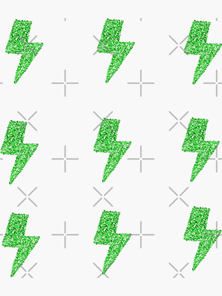"neon green lightning bolt sticker pack" Sticker for Sale by ...