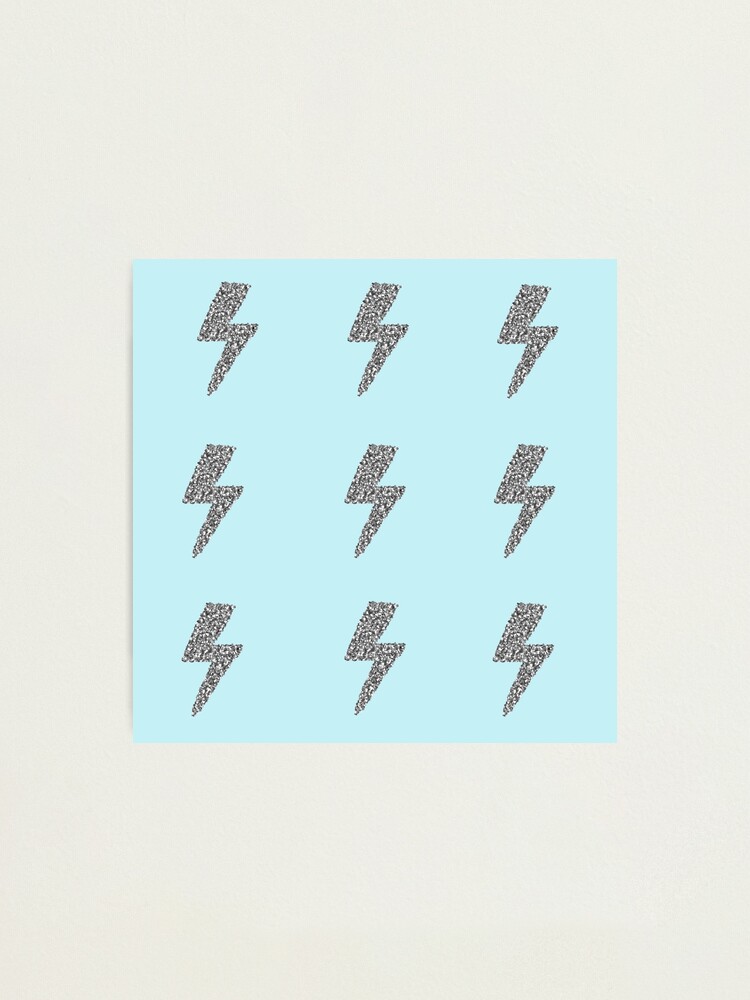 "glitter silver lightning bolt sticker pack" Photographic Print by ...