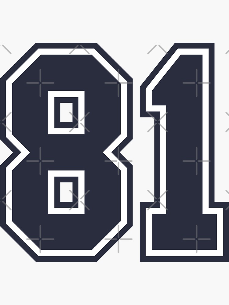 "81 Sports Number Eighty-One" Sticker for Sale by HelloFromAja | Redbubble