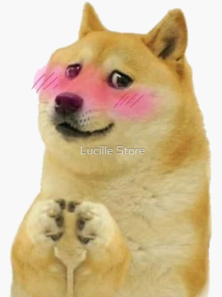 Pegatina «Shy Doge Funny Meme Cheems Shina Inu Máscara para amantes del ...
