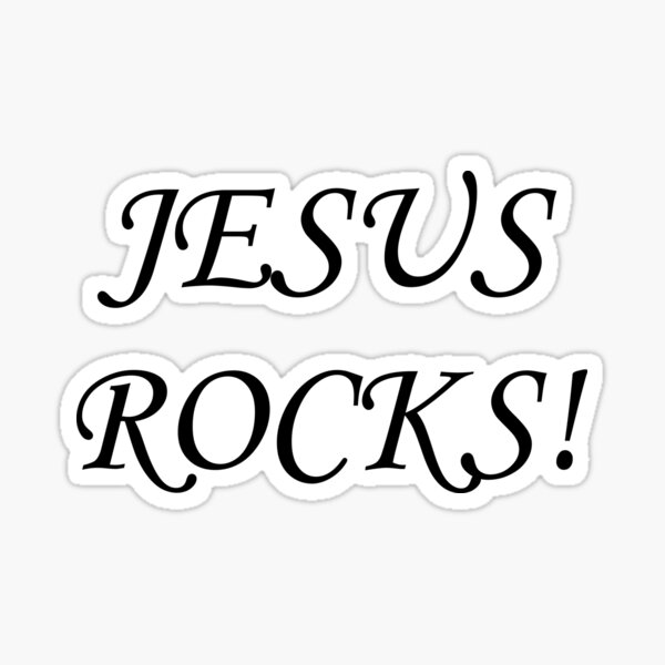"Jesus Rocks! celebration typography " Sticker by laurabalugani | Redbubble