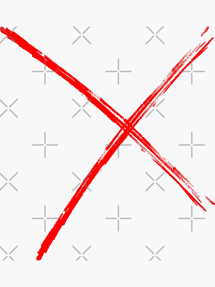 "Muted Cross Mask (Red X Mark)" Sticker by SassyClassyMe | Redbubble