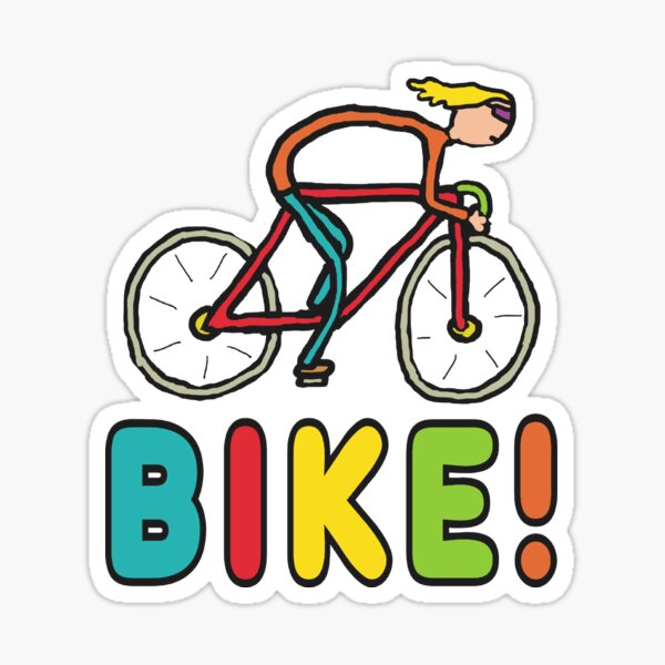 "Cycling BIKE!" Sticker by Mark-Ewbie | Redbubble