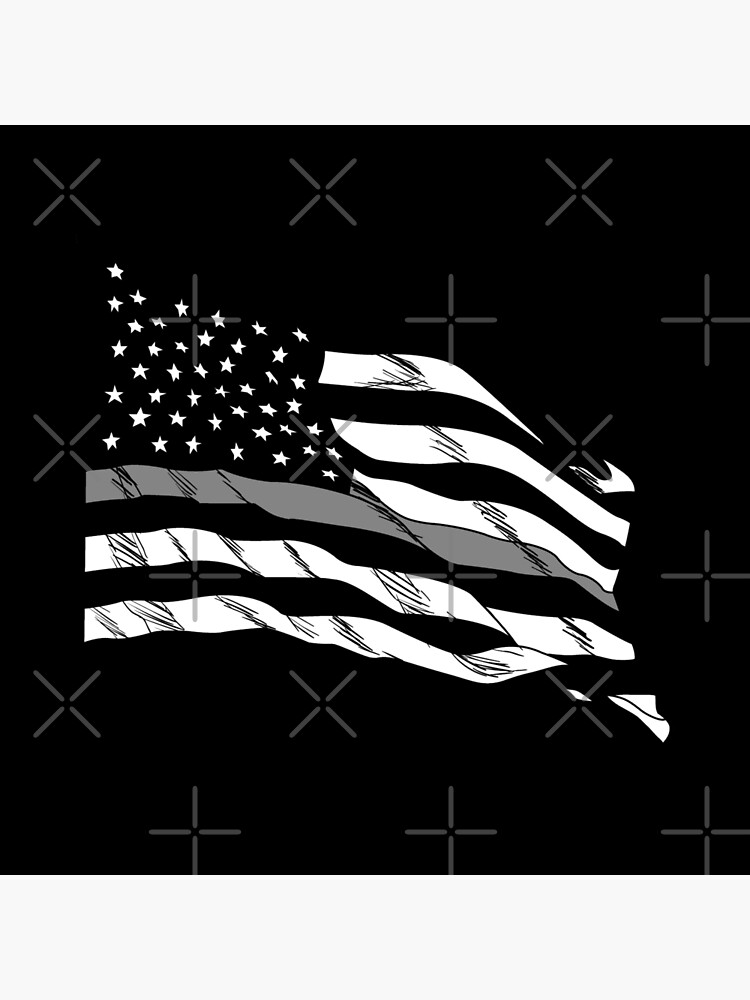 "thin silver line flag " Poster by Darrendeans1 | Redbubble