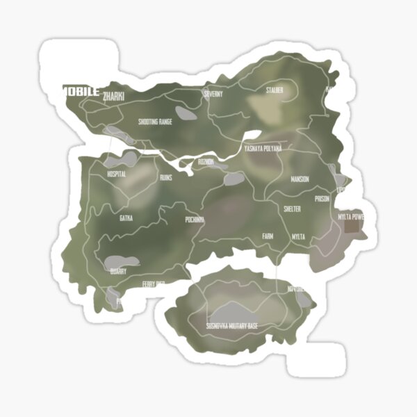 "Erangel Map -Pubg-" Sticker for Sale by Engin1881 | Redbubble