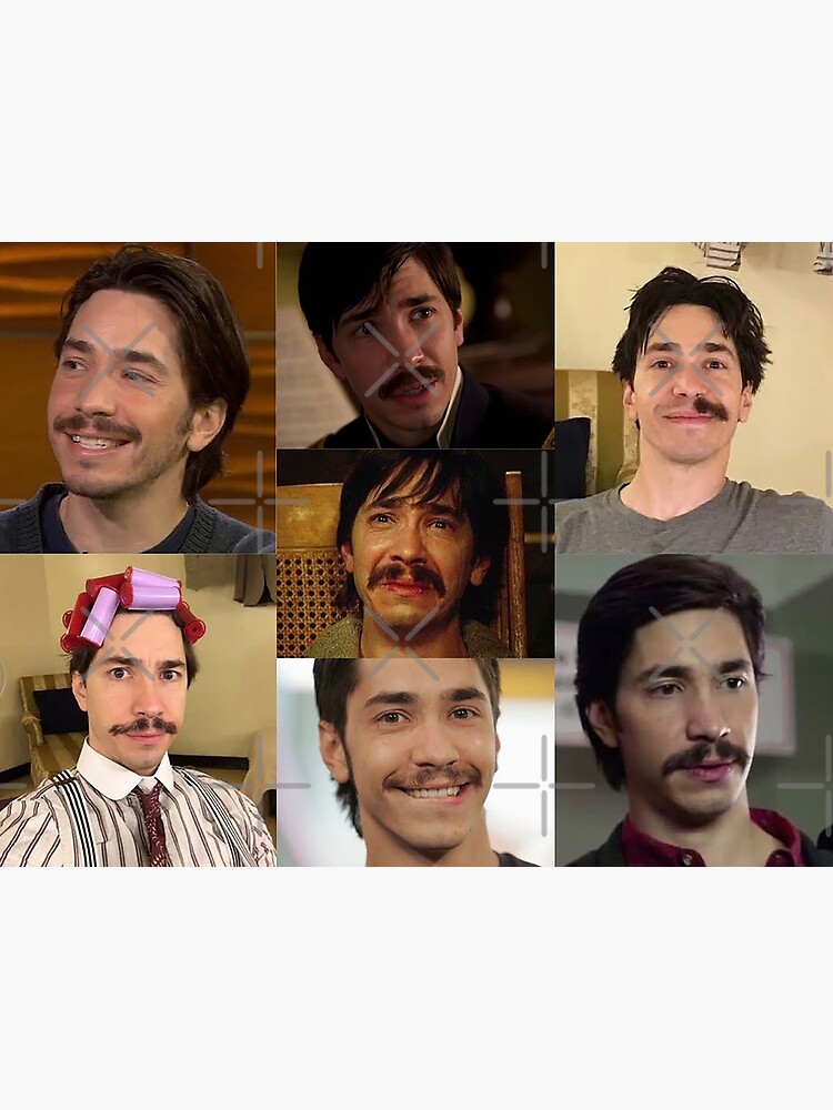 "justin long the moustache king" Poster for Sale by cheedee | Redbubble