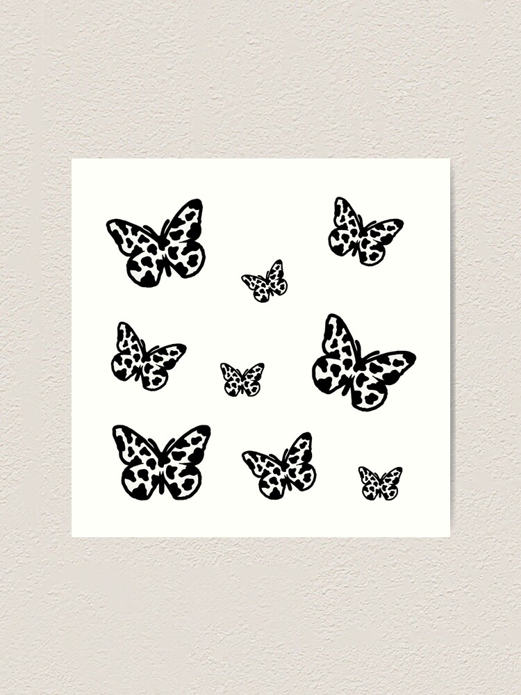 "cow print butterfly sticker pack " Art Print by emmakathrynlee | Redbubble