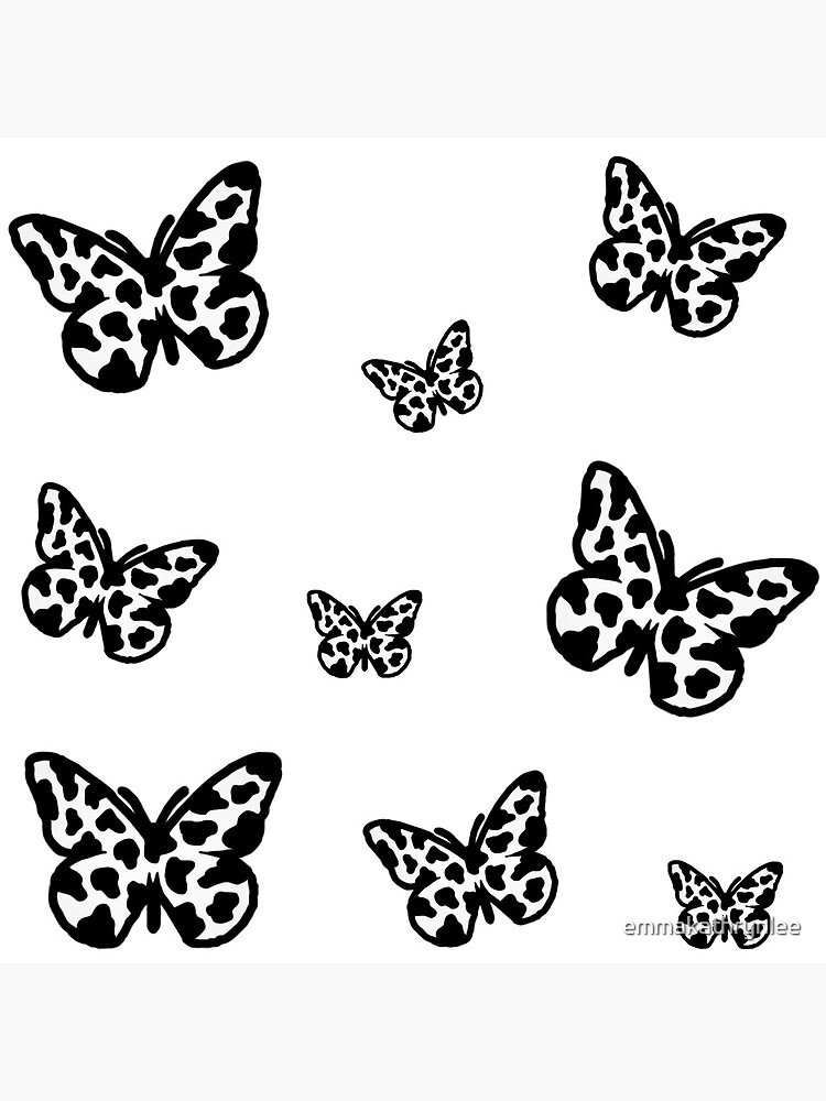 "cow print butterfly sticker pack " Art Print by emmakathrynlee | Redbubble
