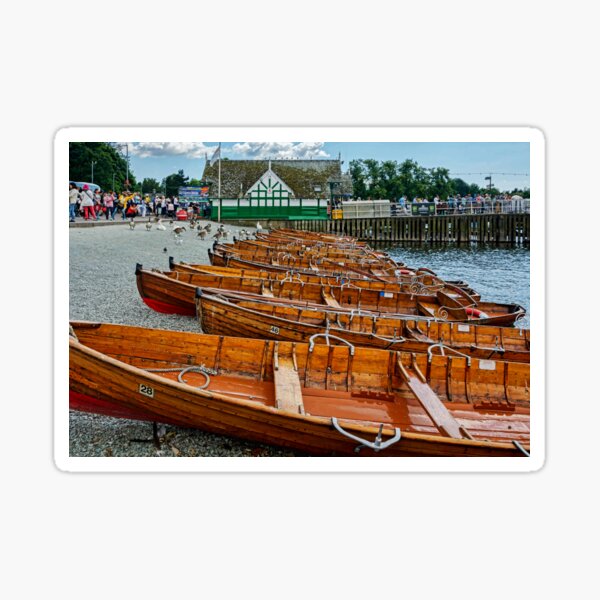 "Rowing boats lined up on Windermere" Sticker for Sale by Retiree ...