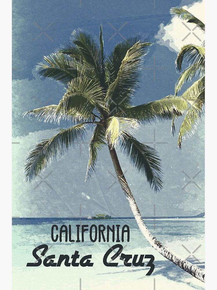 "Santa Cruz Beach California Vintage style poster | Most Beautiful ...