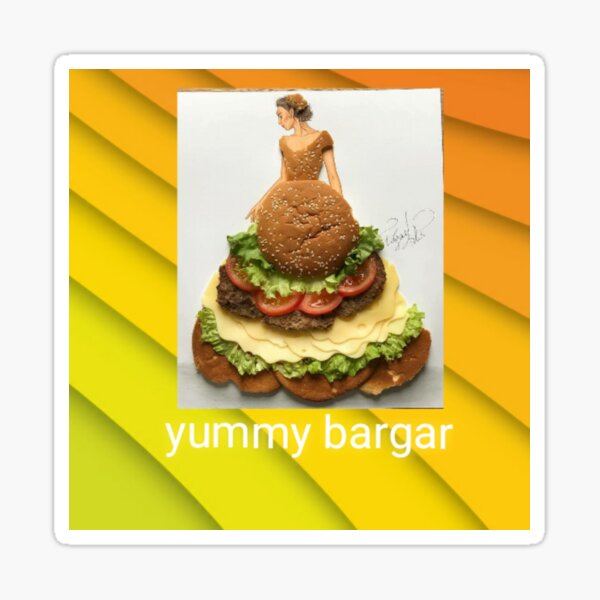 "Bargar design " Sticker by Sanjana225 | Redbubble