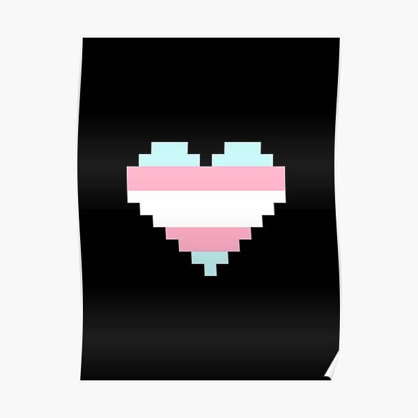 "Trans pixel heart - For Gamer trans people" Poster by waxenon | Redbubble