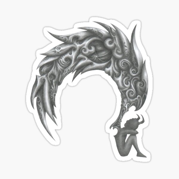 "fallen angel" Sticker for Sale by Hedgeh0g | Redbubble