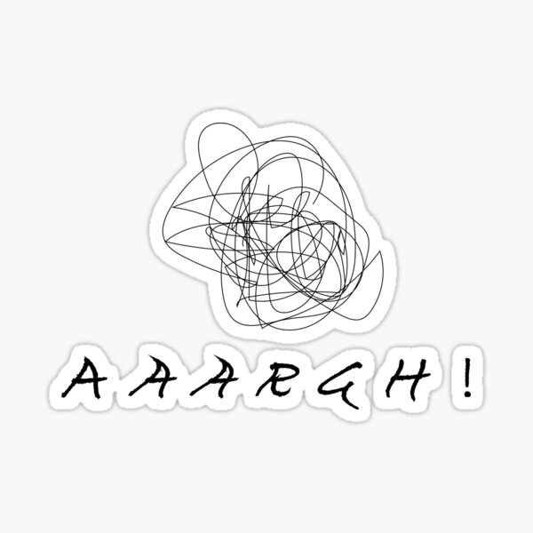 "Aaargh! minimalist, lineart drawing design mental frustrated graphic ...