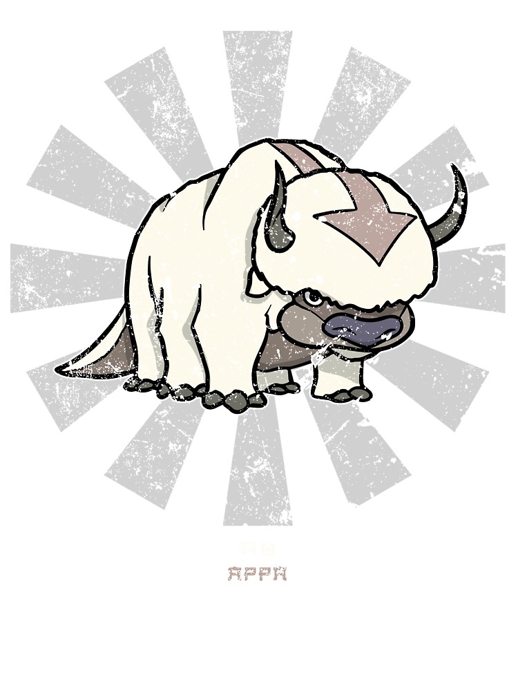 "Appa Retro Japanese Avatar The Last Airbender" Kids T-Shirt for Sale ...