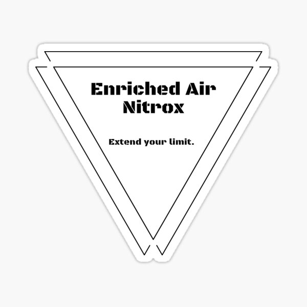"Enriched Air Nitrox" Sticker by dwm-apparel | Redbubble