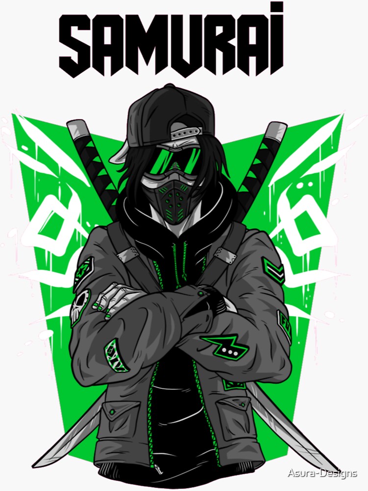 "Samurai Gamer" Sticker for Sale by Asura-Designs | Redbubble