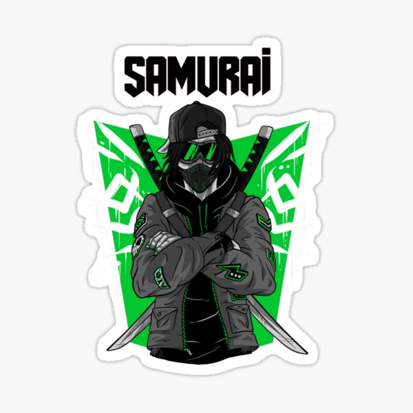 "Samurai Gamer" Sticker for Sale by Asura-Designs | Redbubble