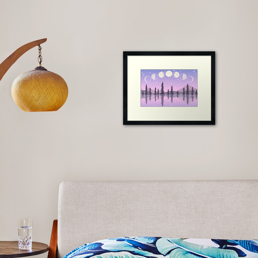 "Fading Moon Phases" Framed Art Print for Sale by Stardust-Specks ...