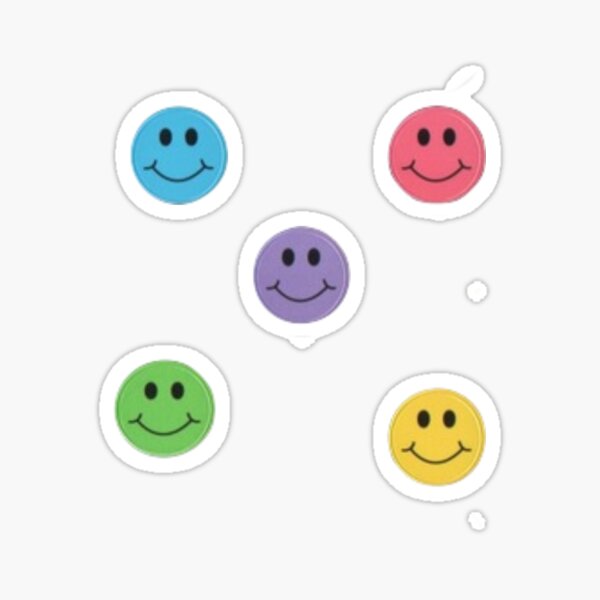 "smiley face sticker pack " Sticker for Sale by amb4r | Redbubble