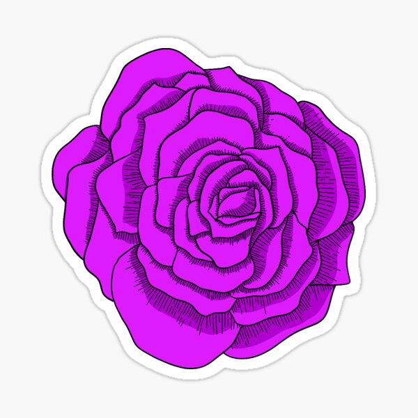 "Pinky purple rose" Sticker by ElincolnDesigns | Redbubble