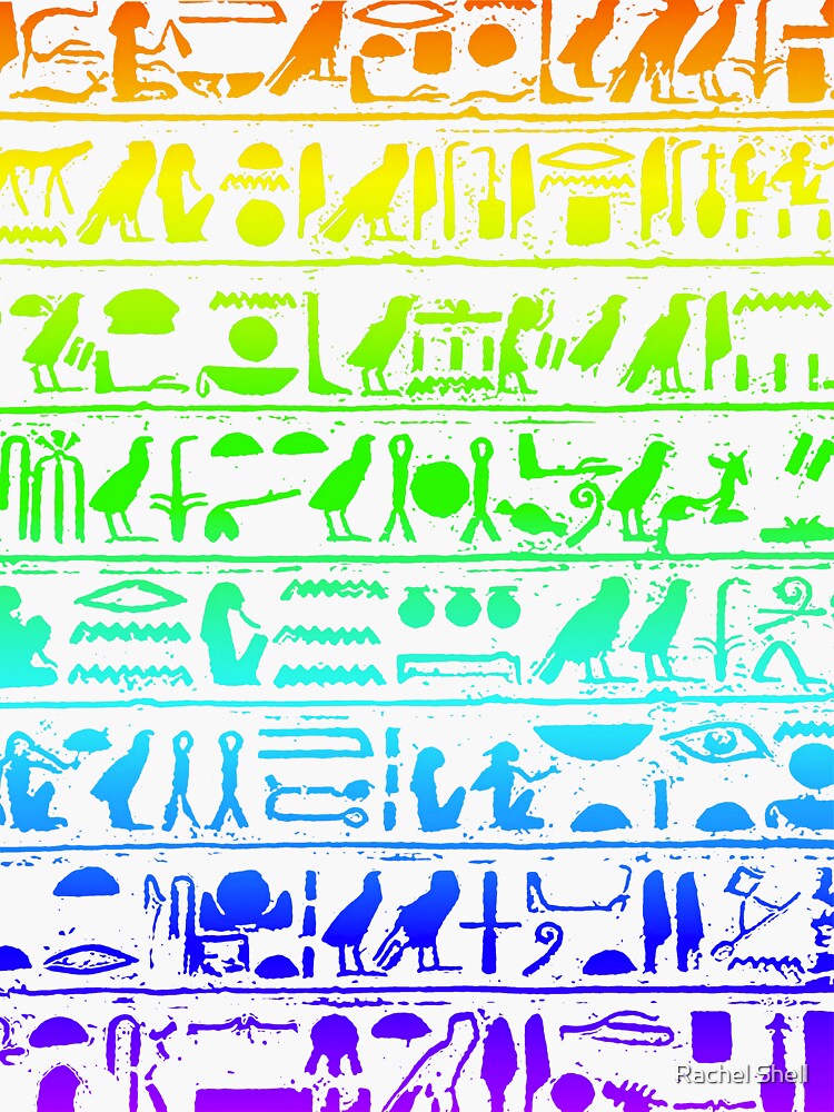 "Rainbow Egyptian Hieroglyphics" Sticker for Sale by SASnRASdesigns ...
