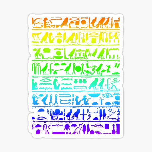 "Rainbow Egyptian Hieroglyphics" Sticker for Sale by SASnRASdesigns ...
