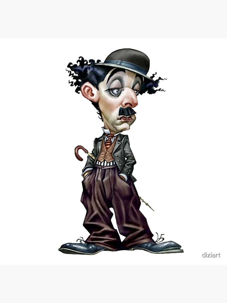 "Charlie Chaplin cartoon version" Poster by diziart | Redbubble