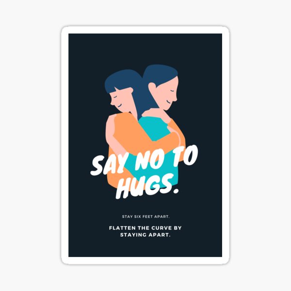 "Say no to hugs." Sticker for Sale by FlamSauce | Redbubble