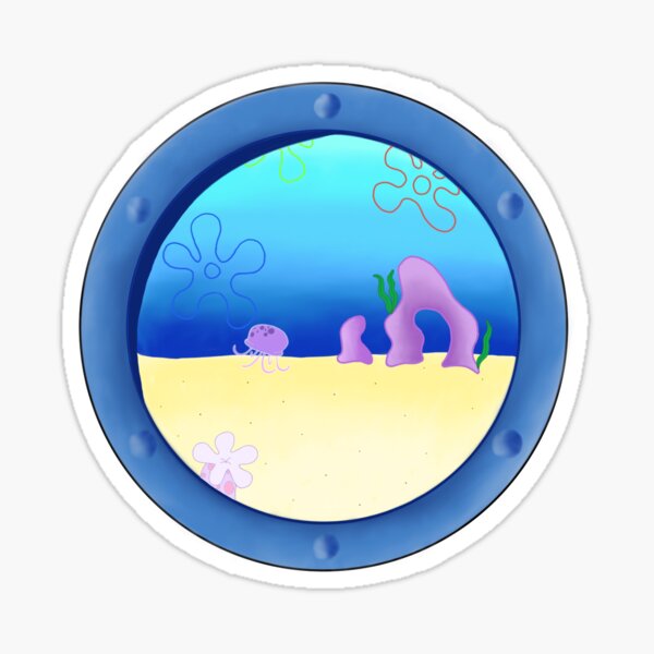 "SpongeBob Window" Sticker for Sale by Tszalay17 | Redbubble