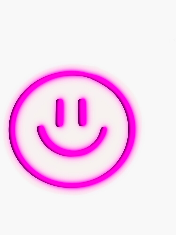 "Smiley face neon sticker " Sticker by Maddyhenningsen | Redbubble