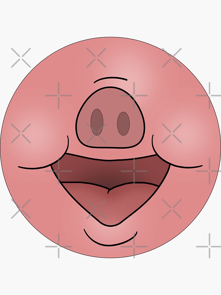 "Cartoon funny piggy smile" Sticker by TravellingWolf | Redbubble