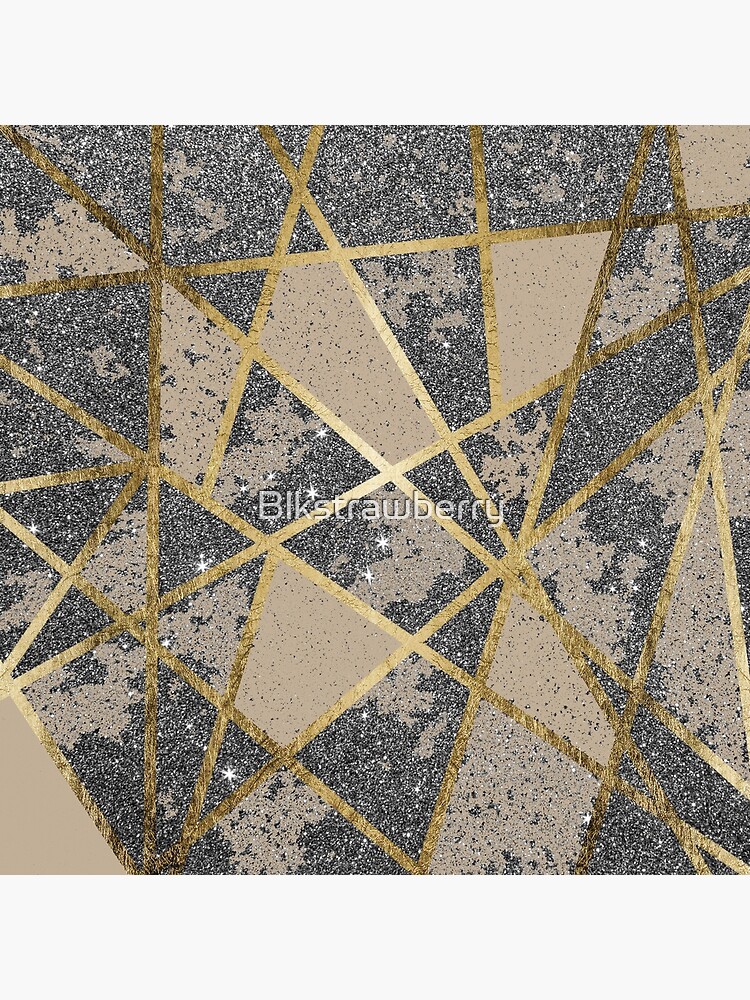 "Black Modern Glitter Geo Gold Triangles" Poster for Sale by ...