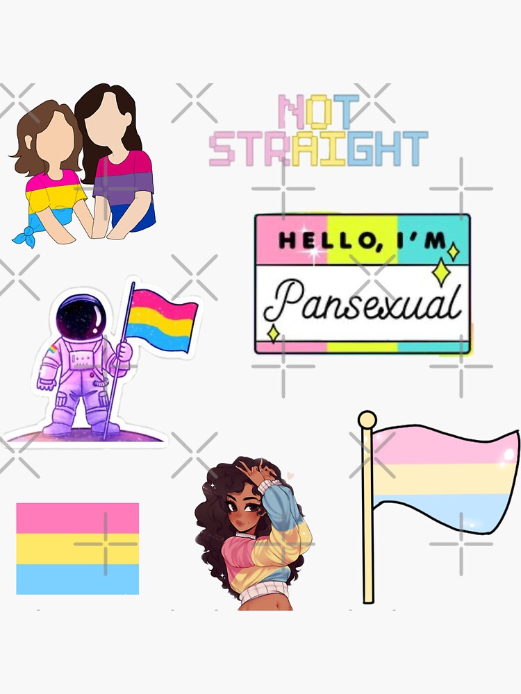 "Pride sticker set- Pan" Sticker for Sale by sistermoiyaa | Redbubble