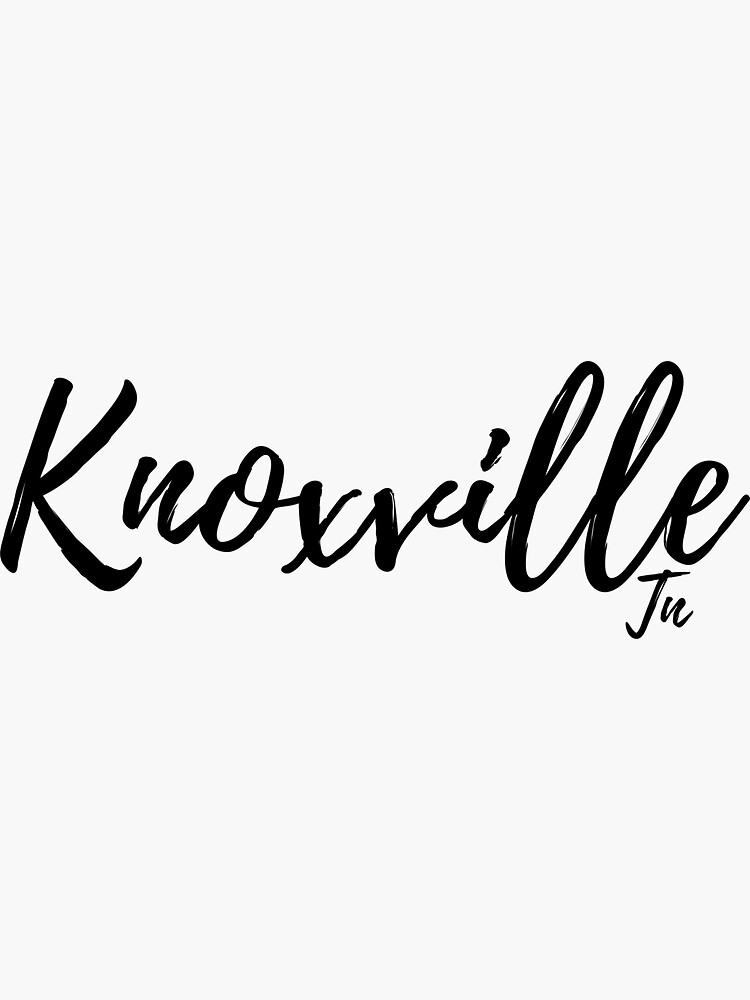 "Knoxville Tennessee Cursive with State" Sticker for Sale by Nyxco ...