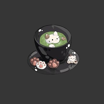 "Matcha Tea Cat" Sticker for Sale by mintyfreshvibes | Redbubble