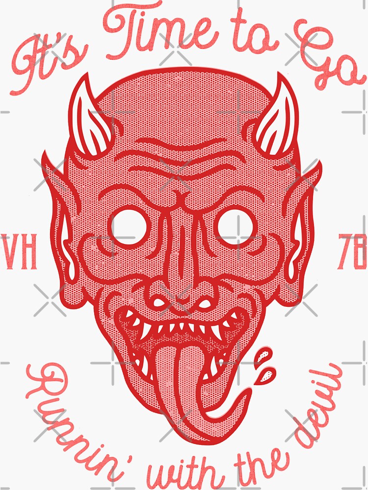 "Runnin' With the Devil" Sticker by 78studio | Redbubble