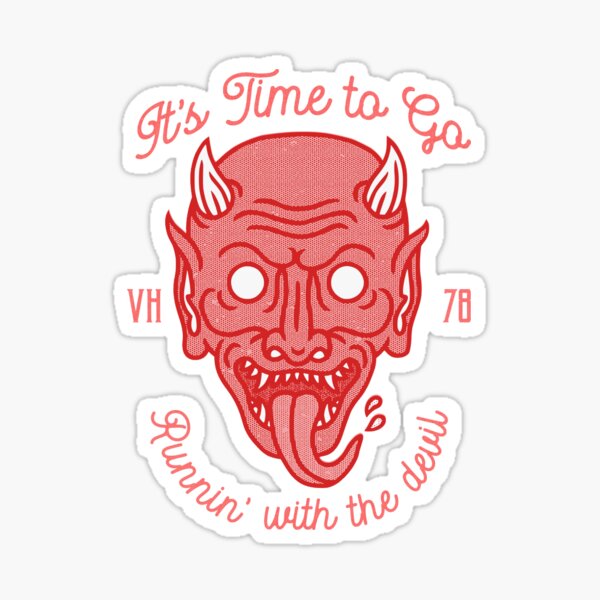 "Runnin' With the Devil" Sticker by 78studio | Redbubble