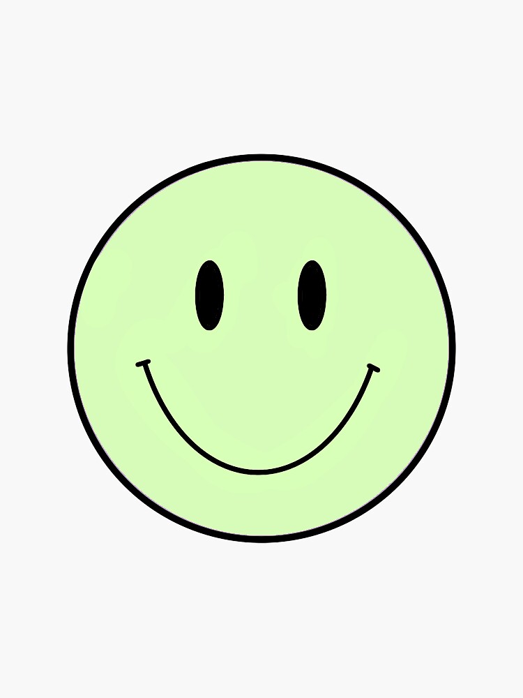 "lime green smiley face " Sticker by Wildlygraceful | Redbubble