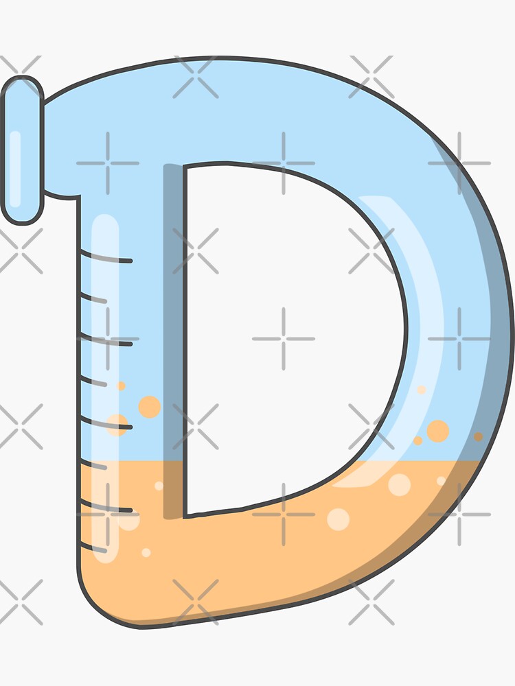 "Test Tube Letter D" Sticker by GeorgeLemon | Redbubble