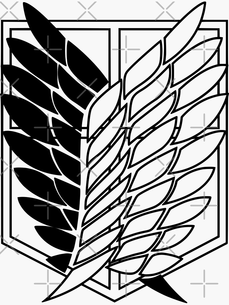 "Scout Corps Emblem (Black)" Sticker by Fireseed-Josh | Redbubble