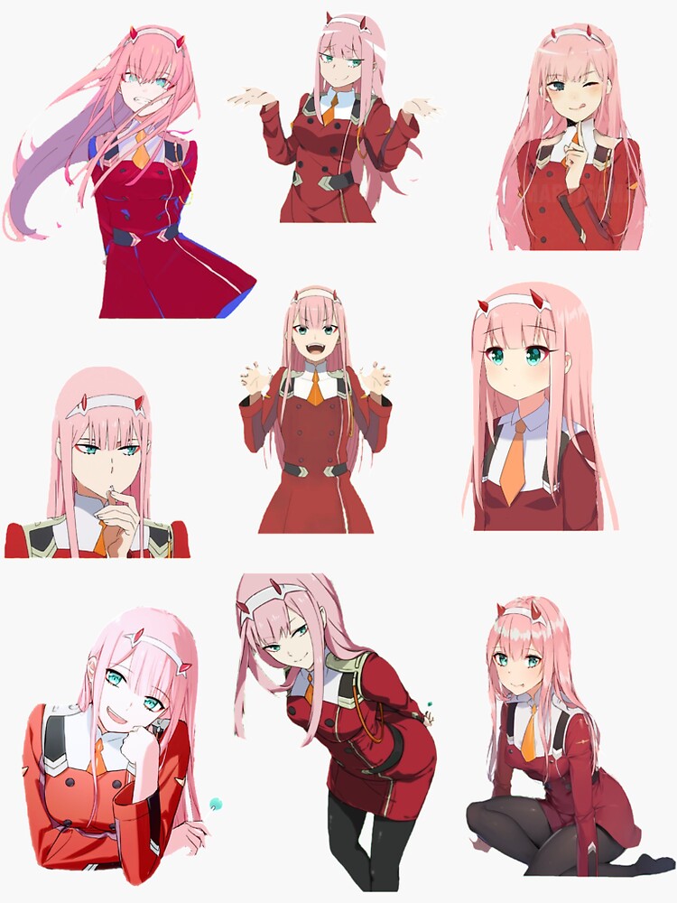"zero two sticker pack " Sticker for Sale by loramaee | Redbubble