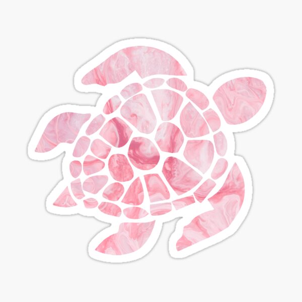 "Pink Marble Sea Turtle" Sticker for Sale by DevineDesignz | Redbubble
