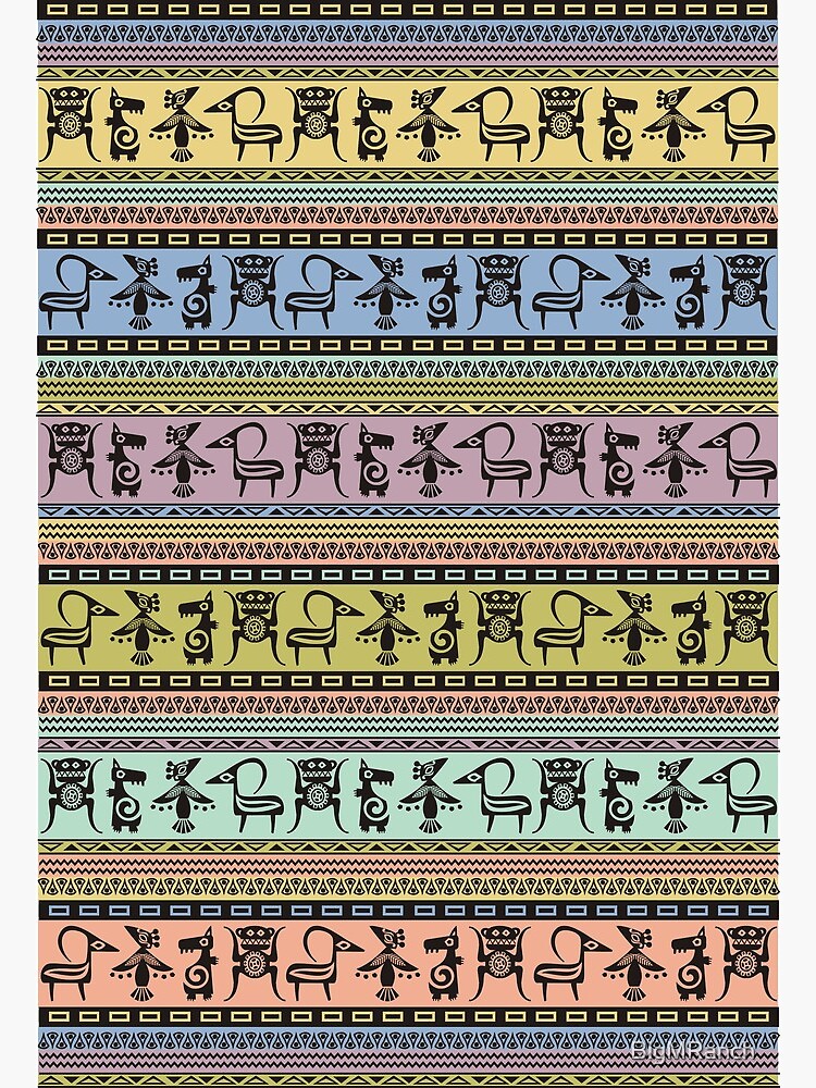 "Aztec patterns native tribal animal symbols" Poster by BigMRanch ...