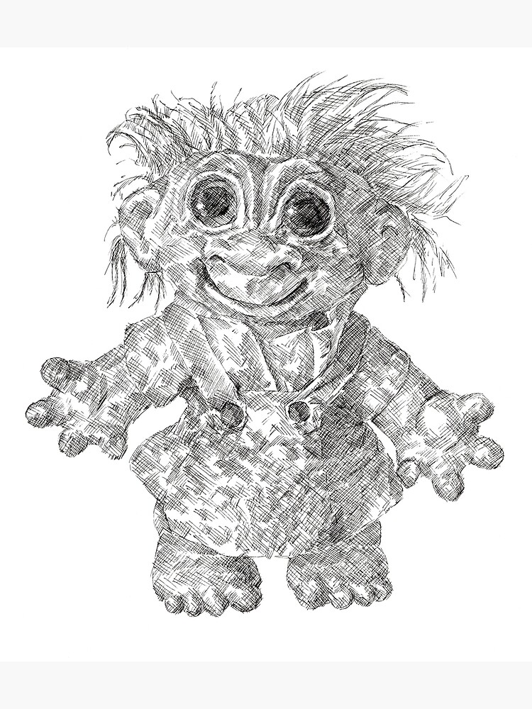Troll Doll Line Drawing